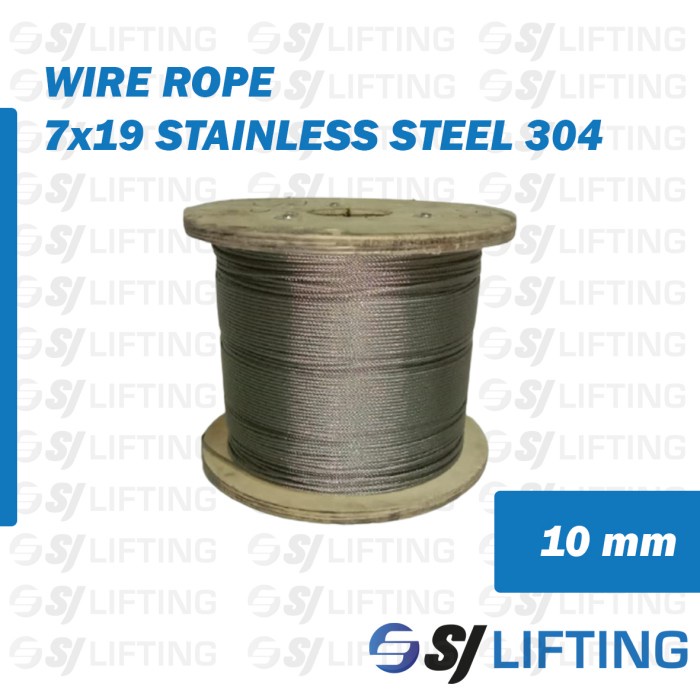 Jual Tali Wire Rope Kawat Sling Stainless Steel 10Mm | Shopee Indonesia