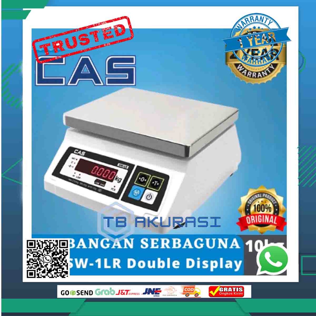 Jual TIMBANGAN DIGITAL DOUBLE DISPLAY CAS SW-1LR 10KG / TIMBANGAN DAPUR/KUE New Original Garansi ...