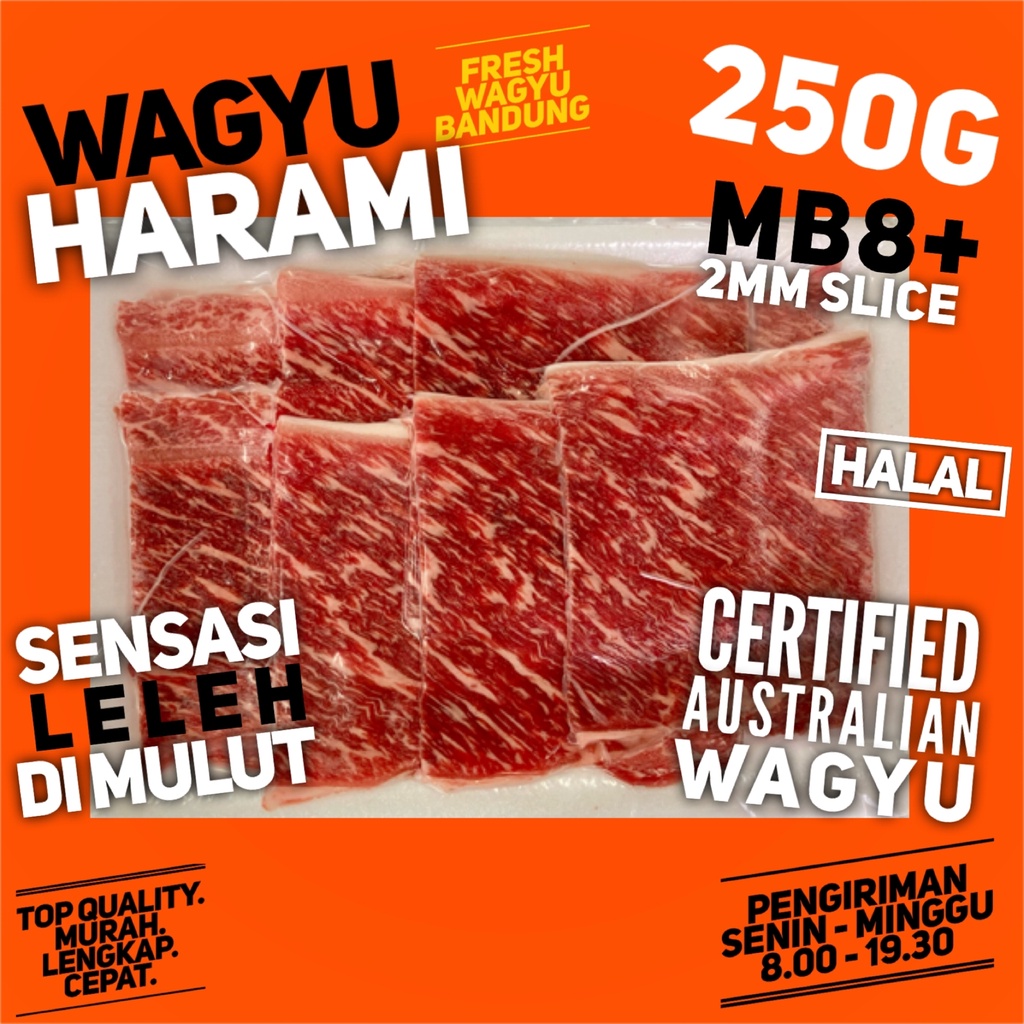 Jual WAGYU BEEF SLICE HARAMI LOW FAT MB8+ HALAL AUSTRALIA Daging Wagyu ...