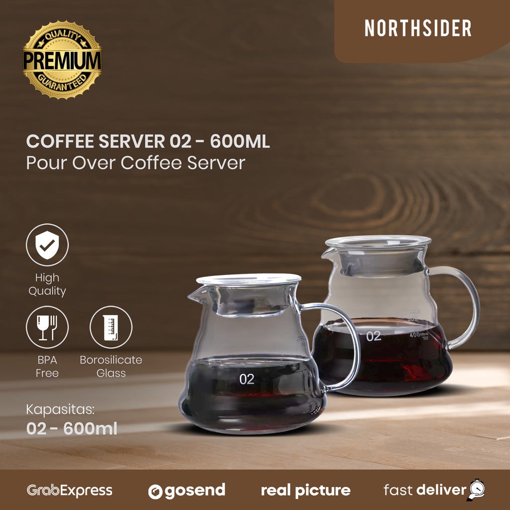 Jual V60 coffee server 01 360ml / 02 600ml | Server kopi glass pour ...
