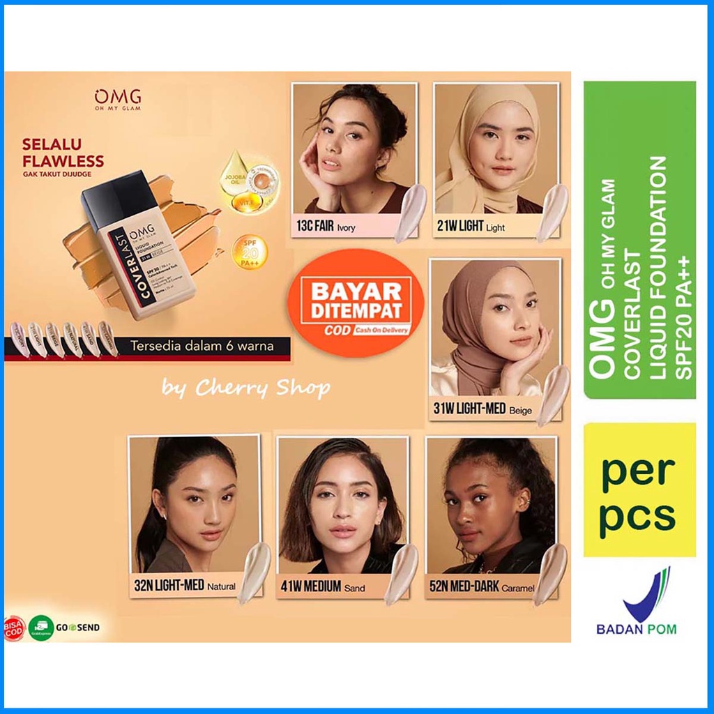 Jual [LIQUID FOUNDATION | SPF20 PA++ | BPOM] OMG Oh My Glam Coverlast ...