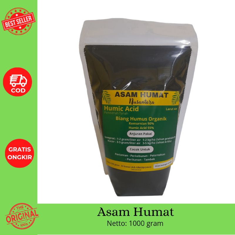 Jual Asam Humat 90% Humic Acid Original 1 Kg Serbuk Pembenah Memperbaiki Nutrisi Tanah | Shopee ...