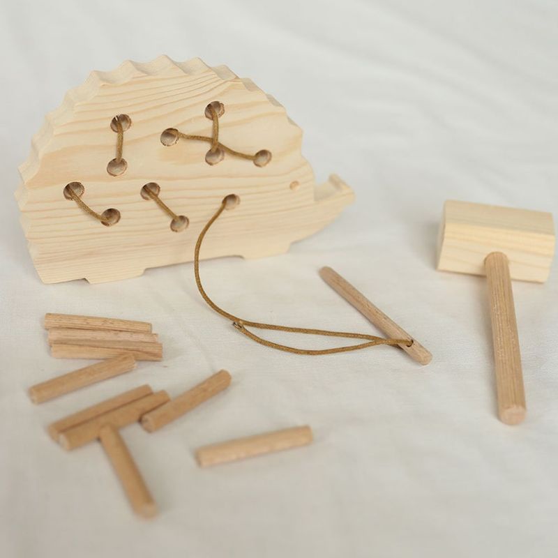 Jual Montessori Hedgehog toy, Wooden Hedgehog toy, Wooden Board Game ...
