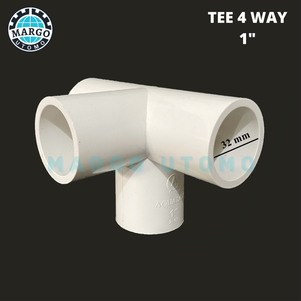 Jual Fitting Tee 4 Way / Cross Tee / Sambungan T Cabang Pipa PVC 1 inch ...