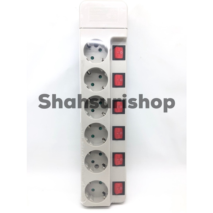 Jual STOP KONTAK 6 LUBANG SAKLAR MASING-MASING + PENGAMAN UTICON ST ...