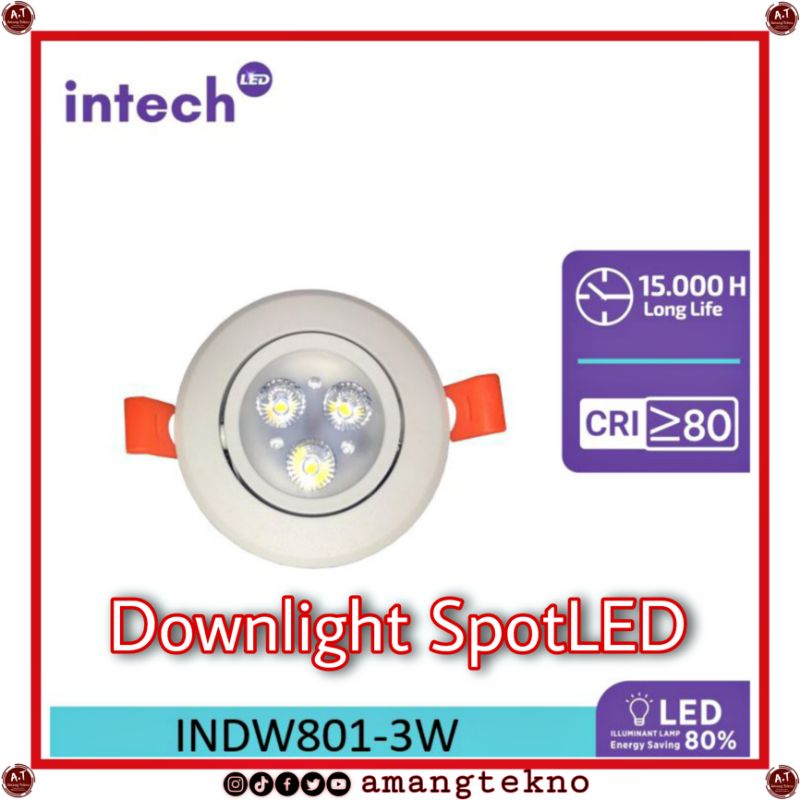 Jual INTECH LAMPU DOWNLIGHT SPOT 3W 3000K WARM WHITE | Shopee Indonesia