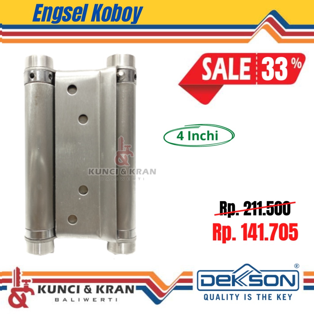 Jual Engsel Koboy Dekkson Double Action Spring Hinge ESS SPR 4" SSS ...