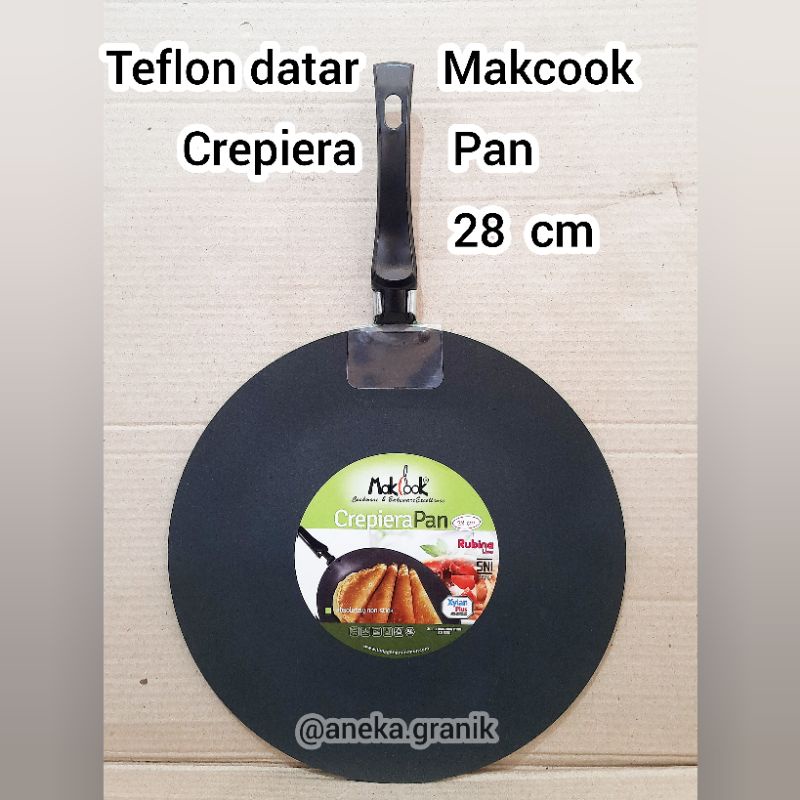 Jual Frypan Crepes Teflon Datar Wajan Lumpia Makcook Crepiera Pan 28 cm | Shopee Indonesia