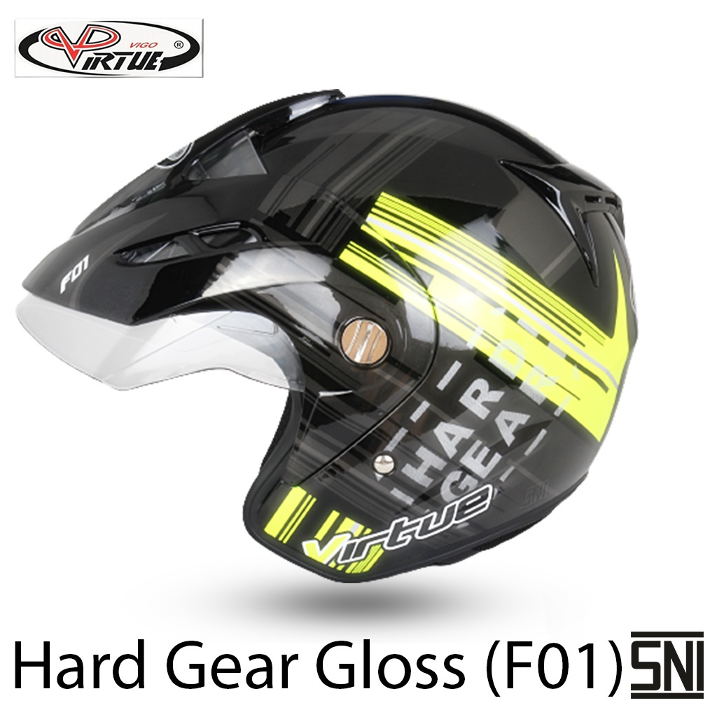 Jual Helm Motor SNI Half Face Force Virtue Helmet Yellow Black Kuning ...
