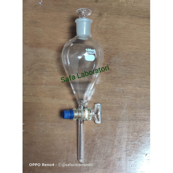 Jual Corong Pisah 100ml Kran Glass/ Separating Funnel 100ml Pyrex ...