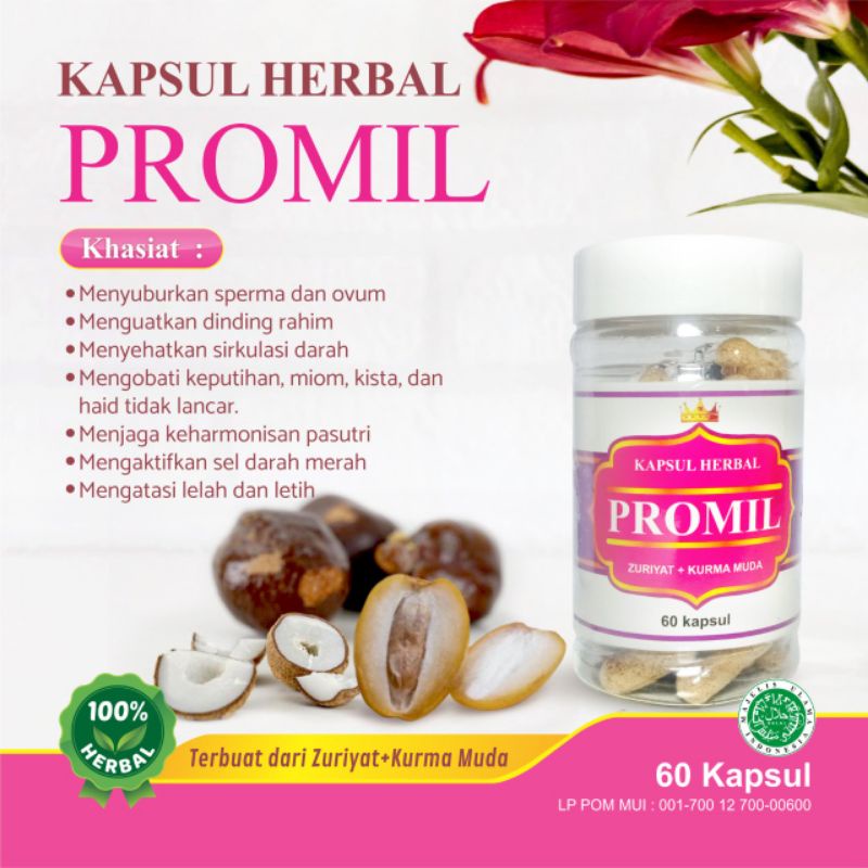 Jual NEW Kapsul PROMIL Kurma Muda + Zuriyat 60 Kapsul, Obat penyubur ...