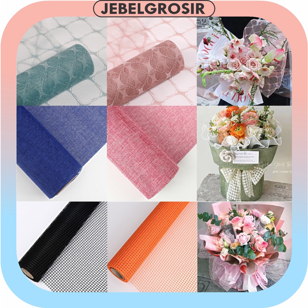 Jual Jaring Polynet Polos Buket Bunga kain jute wrapping paper Florist ...