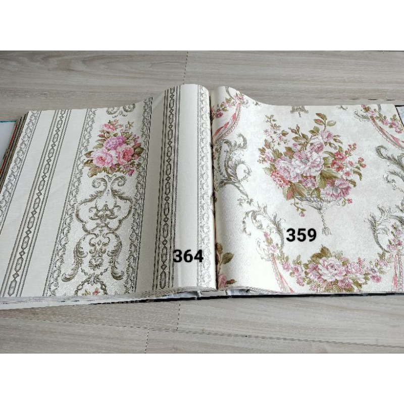 Jual Wallpaper Dinding Bunga Klasik Mewah Cream Tosca Coklat | Shopee ...