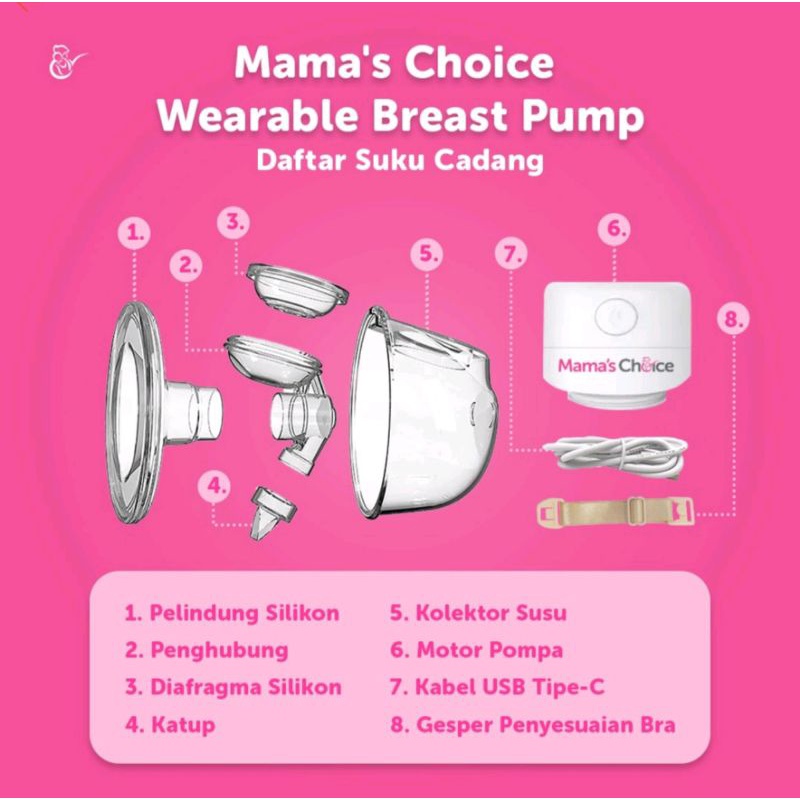 Jual TERJAMIN PAS Sparepart Pompa Asi Mama's Choice Wearable Breast ...