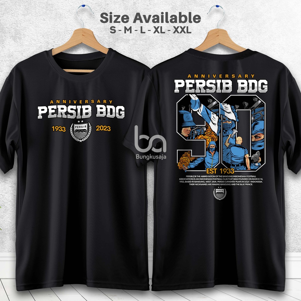 Jual Kaos Persib Bandung Anniversary 90 Tshirt Suporter Bola Viking ...