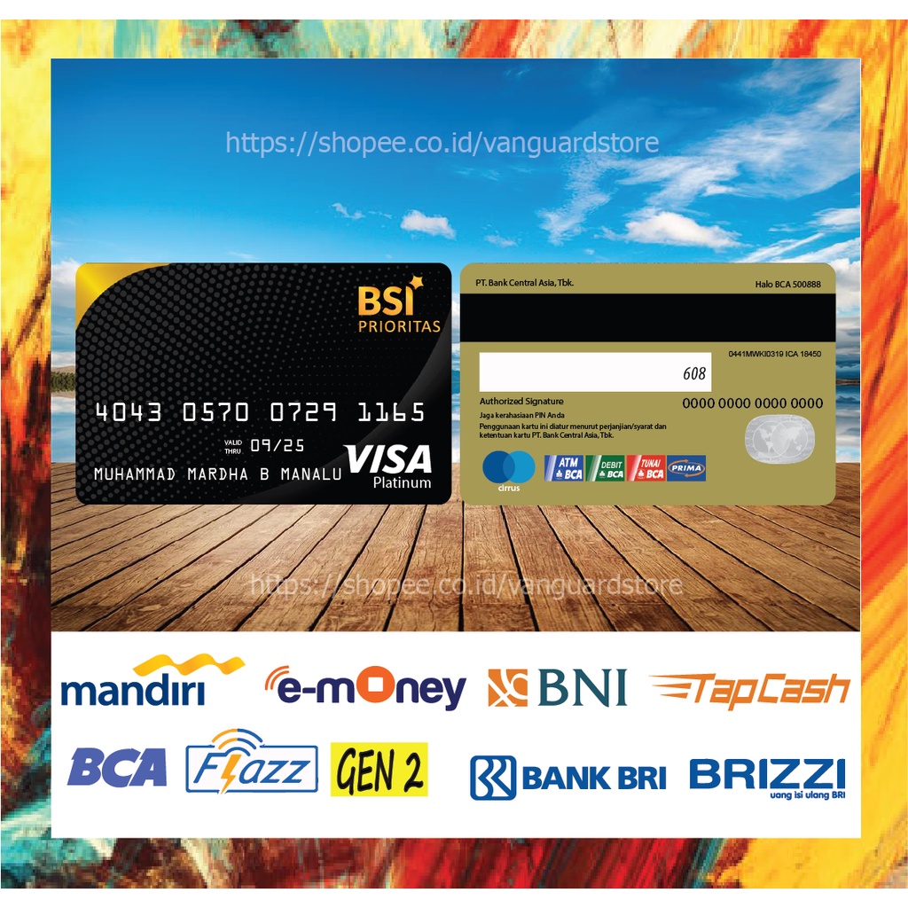 Jual KARTU E MONEY E TOLL KARTU BSI VISA PLATINUM 1 DEBIT CREDIT EMONEY ...