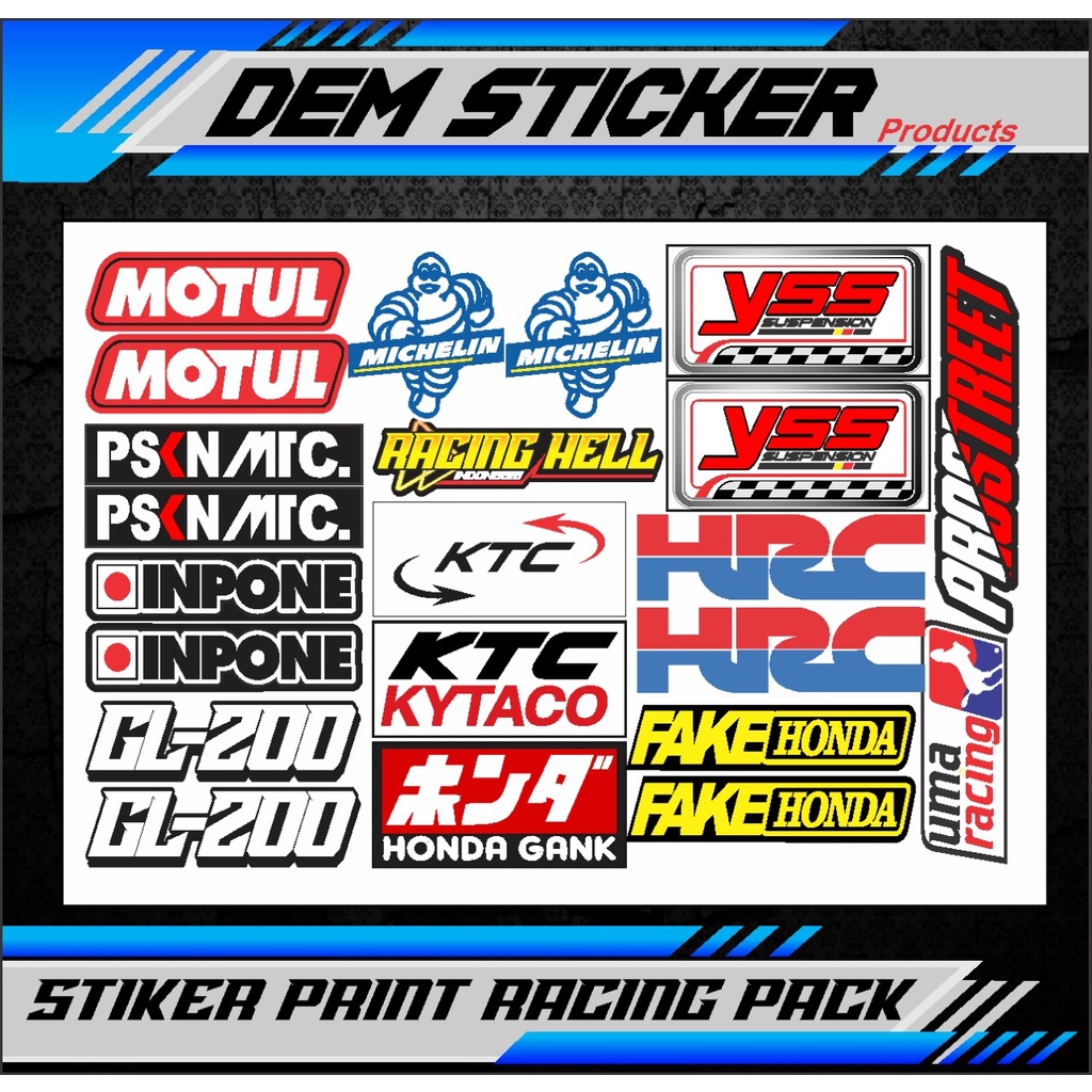 Jual Sticker Pack Racing Vynil stiker motor stiker keren | Shopee Indonesia