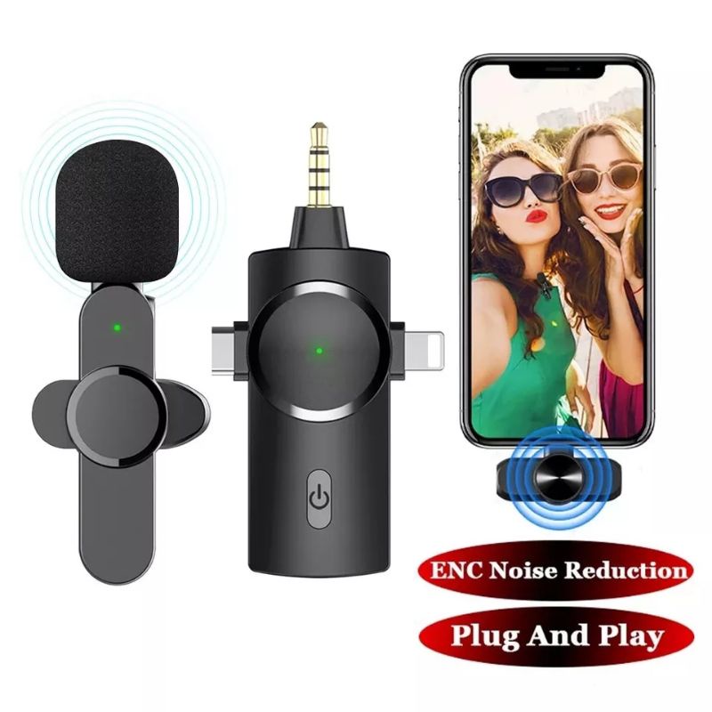Jual Clip On Mic Wifi Wireless Microphone Mini Omnidirectional Noice ...