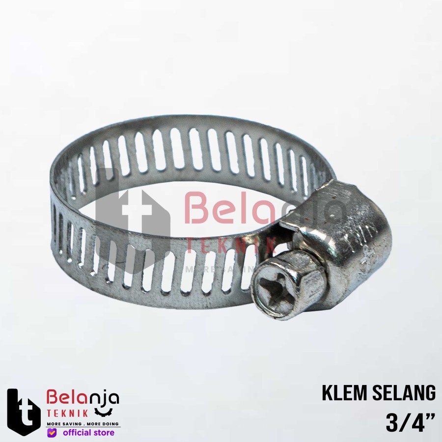 Jual Klem Selang Flexible Stainless Steel Hose Clamp 3/4 Inch Klem Gas ...