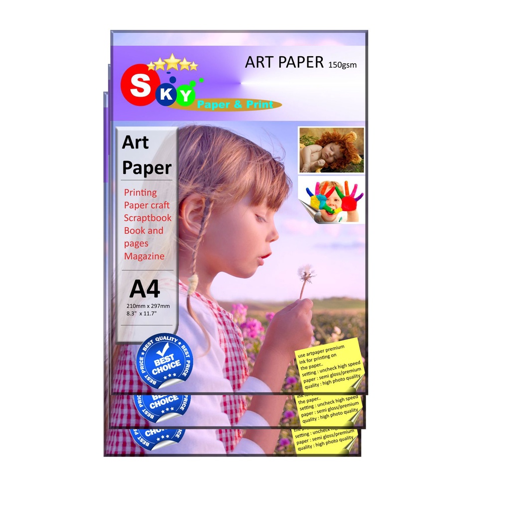 Jual Kertas Art Paper Sky Artpaper photo 150 gsm isi 50 lembar A4 ...