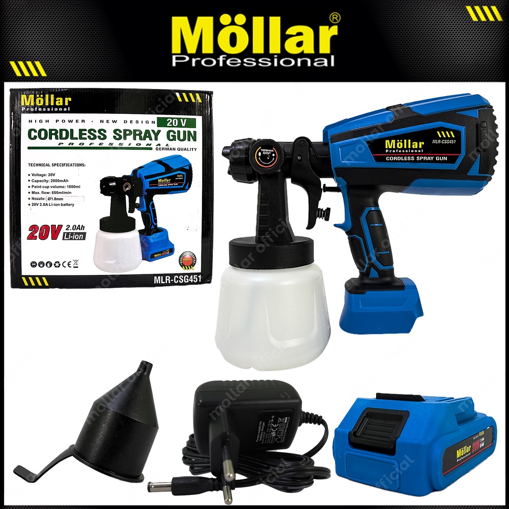 Jual MOLLAR CSG451 Mesin Semprot Cat Baterai 20V Cordless Spray Gun ...
