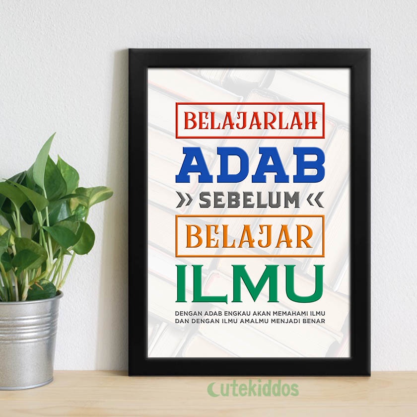 Jual Pajangan Hiasan Dinding Poster Motivasi Islami Belajar Adab ...