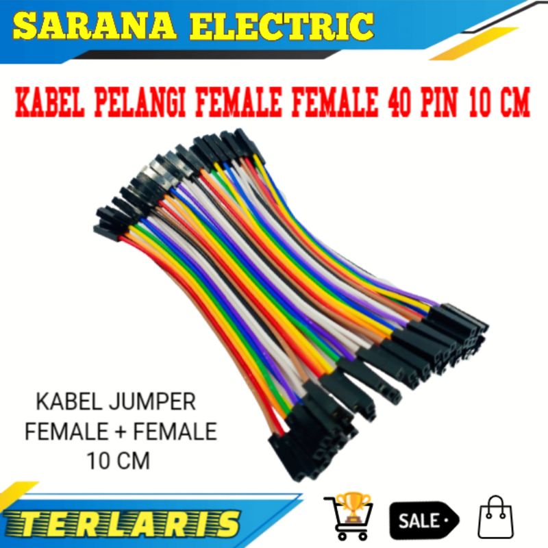 Jual KABEL JUMPER 40 PIN 10 CM FEMALE FEMALE KABEL PELANGI 40PIN 10CM ...