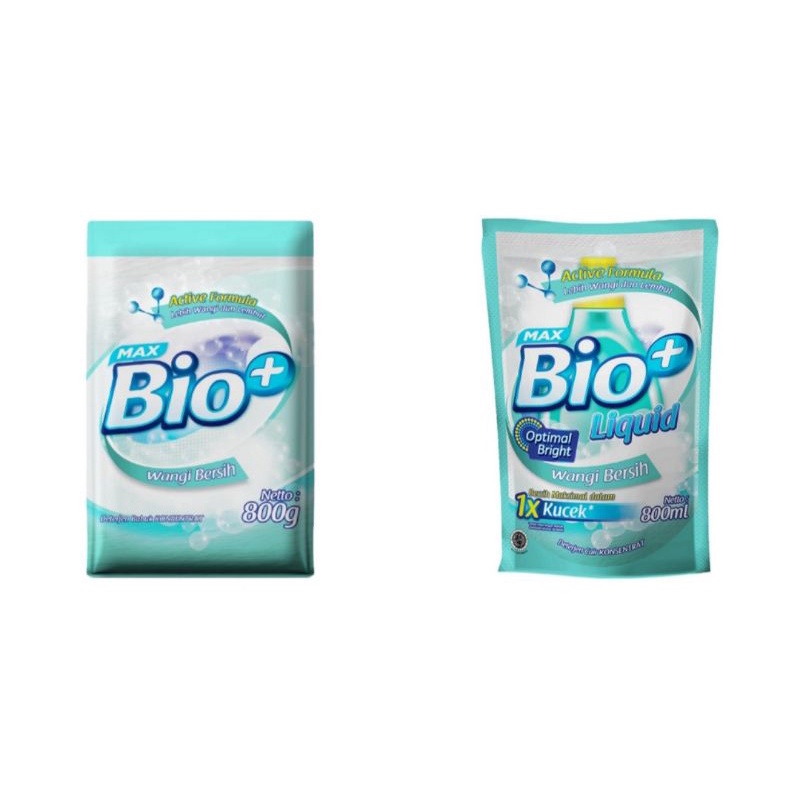 Jual Max Bio+ Detergent Liquid / bubuk Wangi Bersih 800 ml | Shopee ...