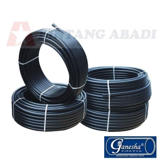 Jual Ganesha Pipa HDPE HItam 2" (63 mm) Per ROL 100 Meter Selang ledeng ...