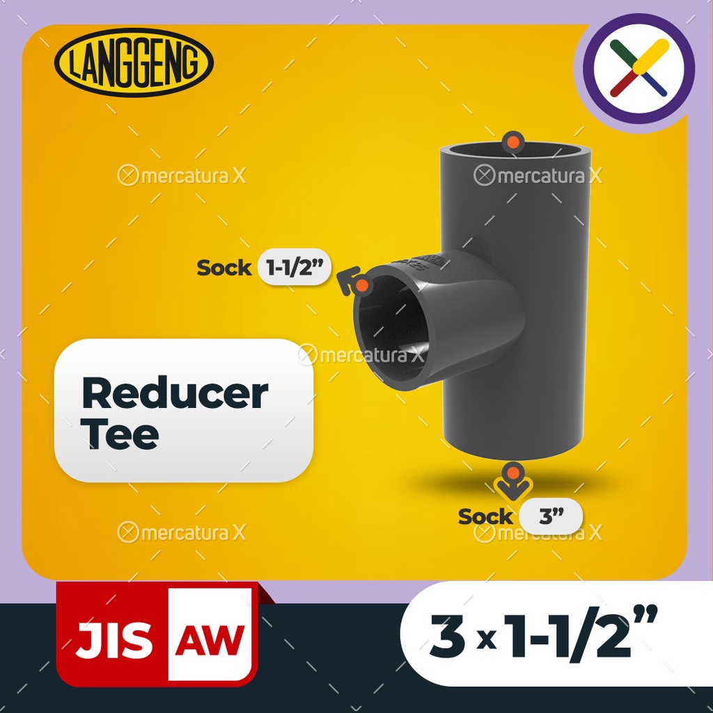 Jual Reducer Tee JIS-AW 3x1-1/2" - Fitting PVC | Shopee Indonesia