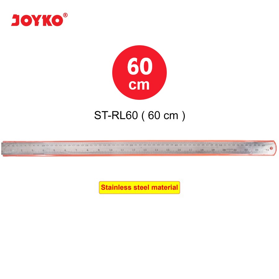 Jual Stainless Steel Ruler / Penggaris Besi Joyko RL-ST60 60 cm 60cm ...