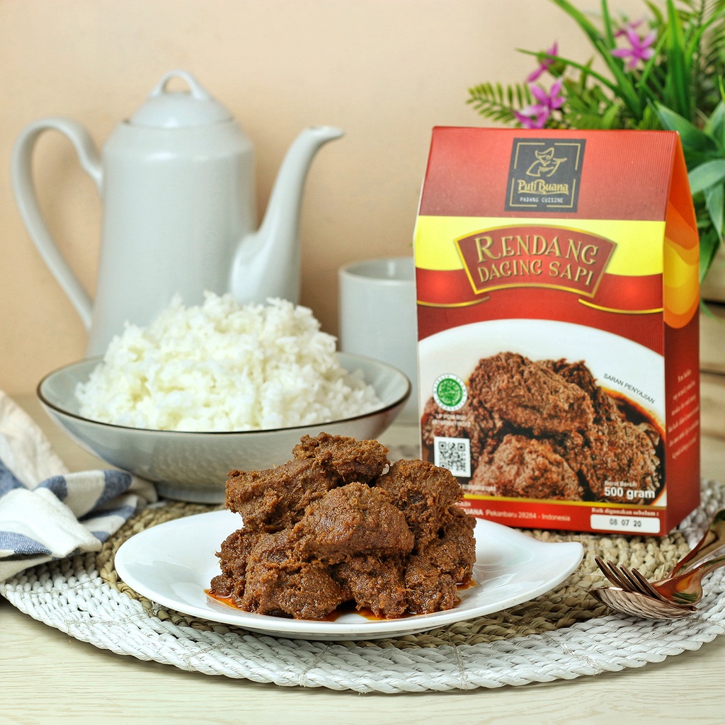 Jual Rendang Daging Sapi Instan 500 gram Original Khas Padang (Kemasan Besar) | Shopee Indonesia