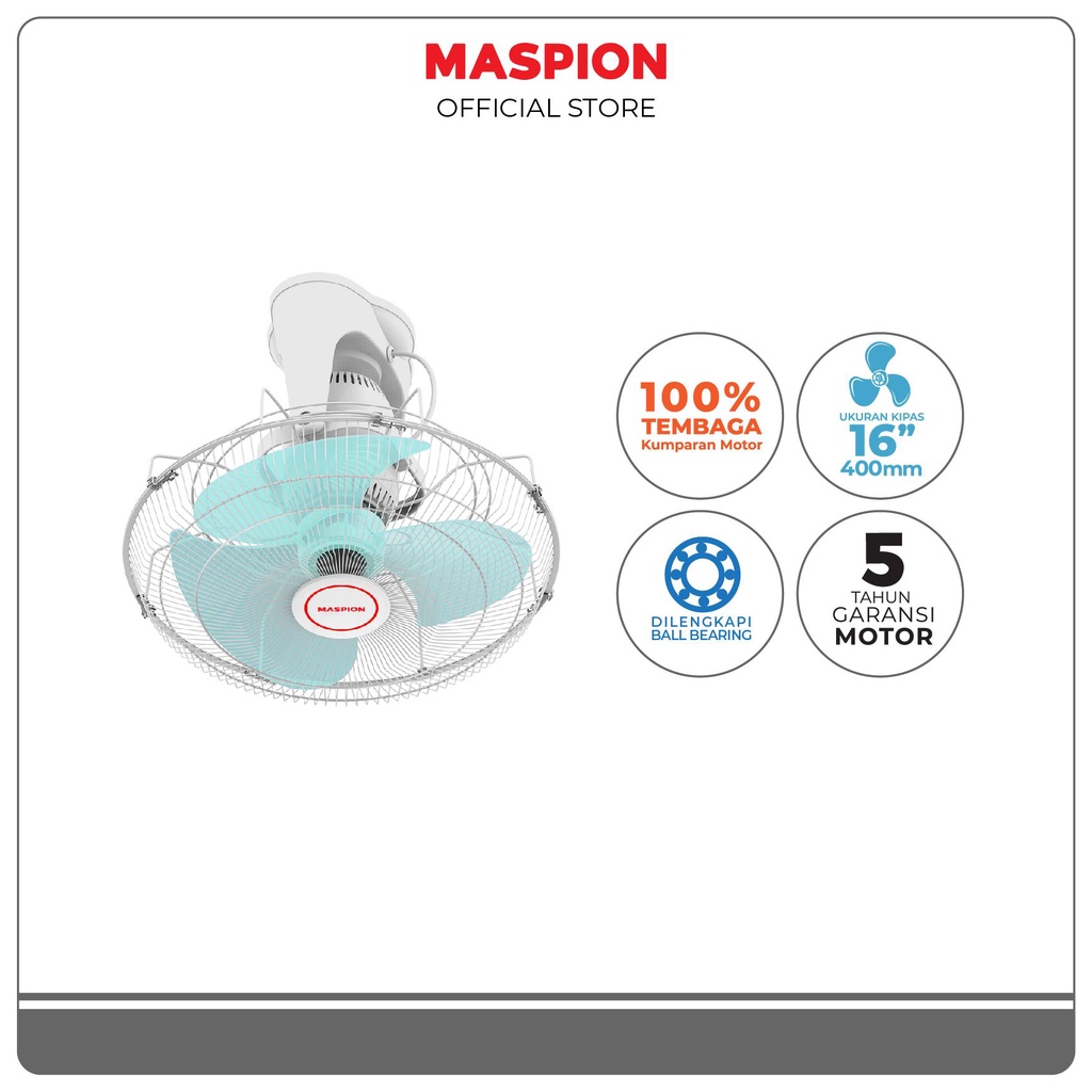 Jual Maspion Orbit Fan Kipas Angin Plafond 16 Inch MOF-401 P | Shopee ...