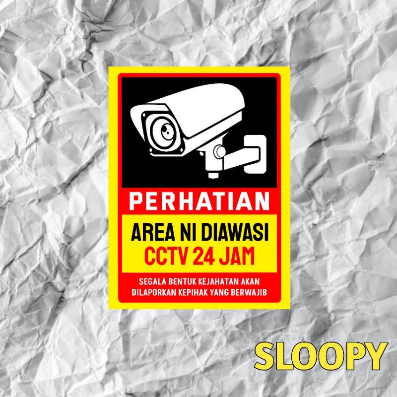 Jual Stiker Pengawas CCTV 24 JAM | Stiker Sign Kamera CCTV 24 JAM ...