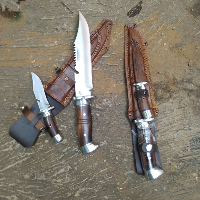 Jual Pisau Sangkur Bowie Rambo Survival baja Per isi 2 | Shopee Indonesia