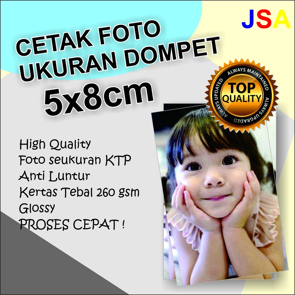 Jual CETAK FOTO UKURAN DOMPET 5X8 cm ANTI LUNTUR ! | Shopee Indonesia
