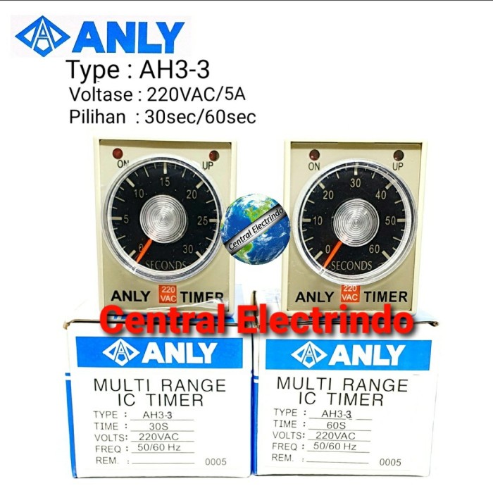 Jual Komponen Listrik Timer Anly Ah3-3 30Sec/60Sec. | Shopee Indonesia