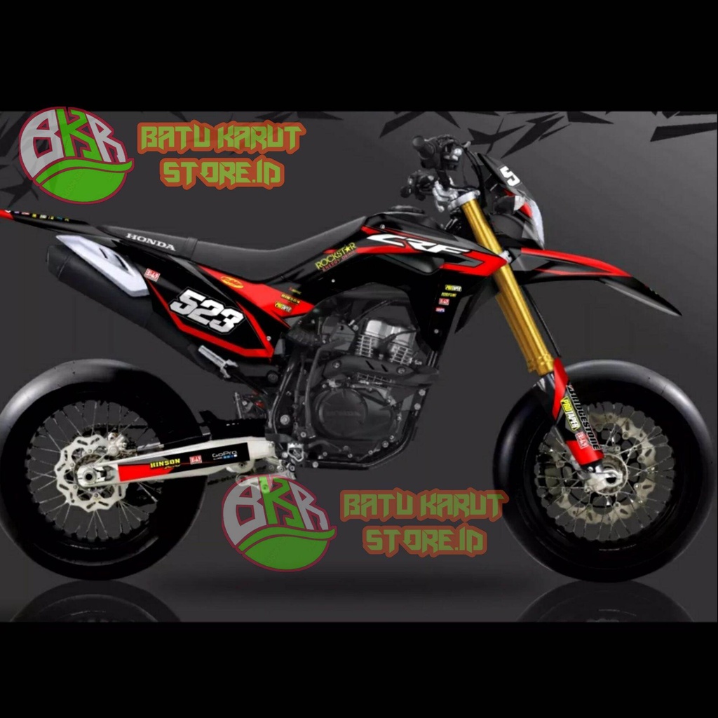 Jual DECAL CRF 150 FULL BODY,VARIASI MERAH-HITAM-ORANGE.SUPERMOTO ...