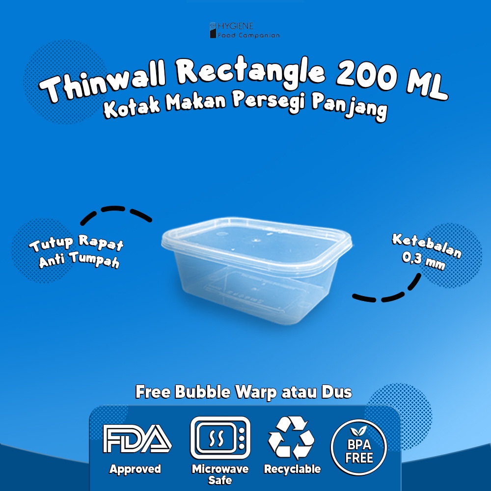 Jual Thinwall 200 Ml Kotak Makan Plastik Food Container Murah