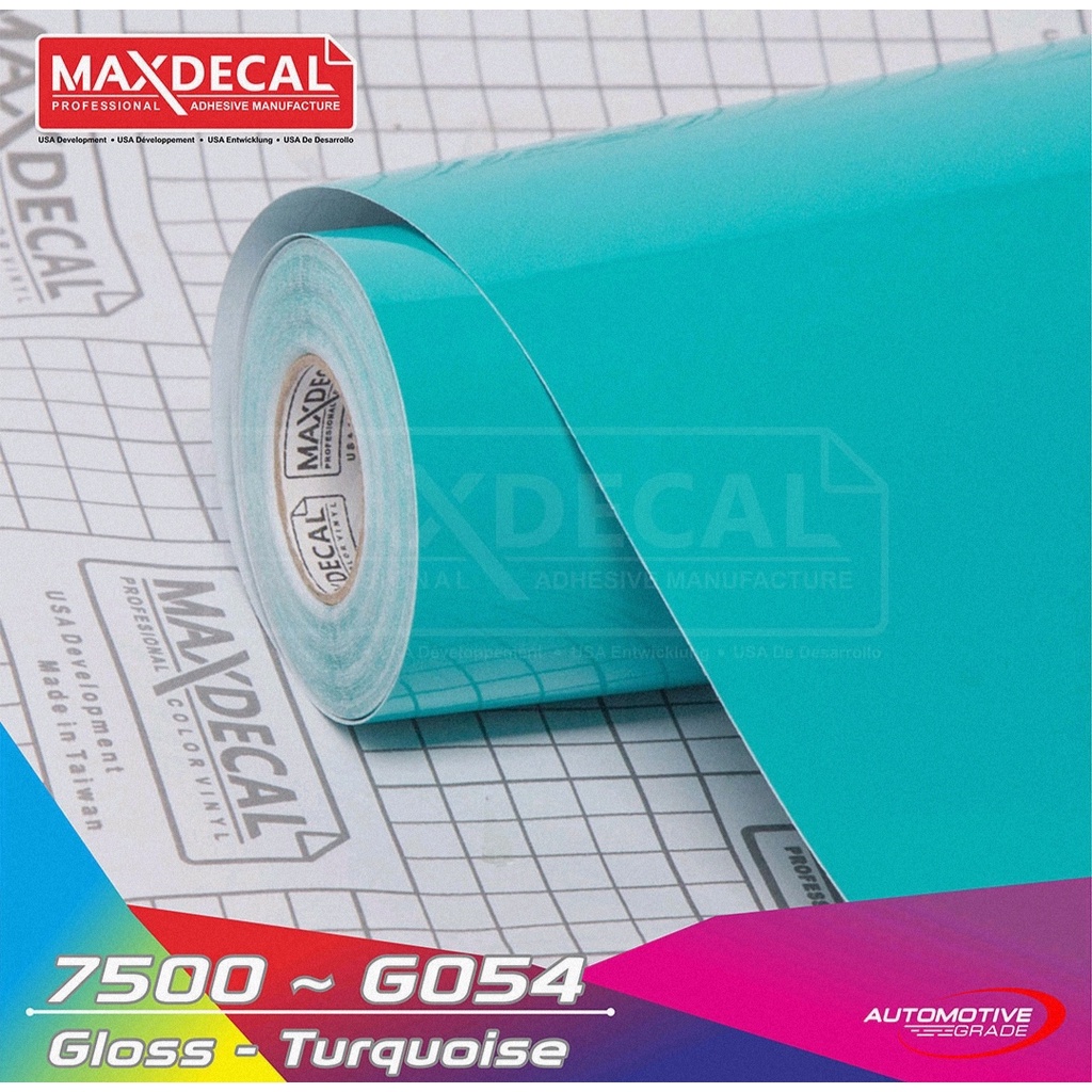 Jual Maxdecal 7500 G054 Glossy Turquoise, Color Vinyl Series Sticker, Roll 45cm x 15m | Shopee ...