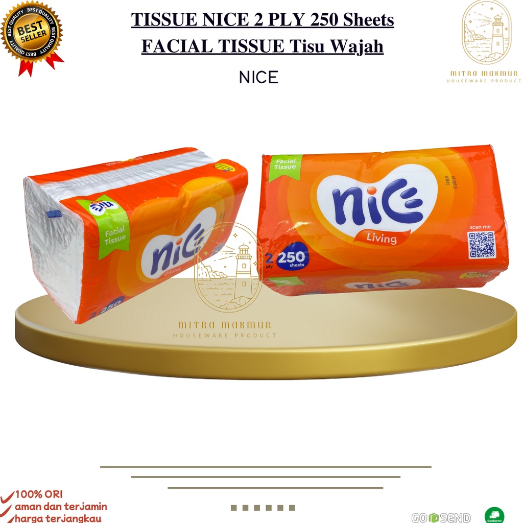 Jual TISSUE NICE 250 SHEET TISU WAJAH FACIAL TISSUE NICE 2PLY 500 HELAI ...