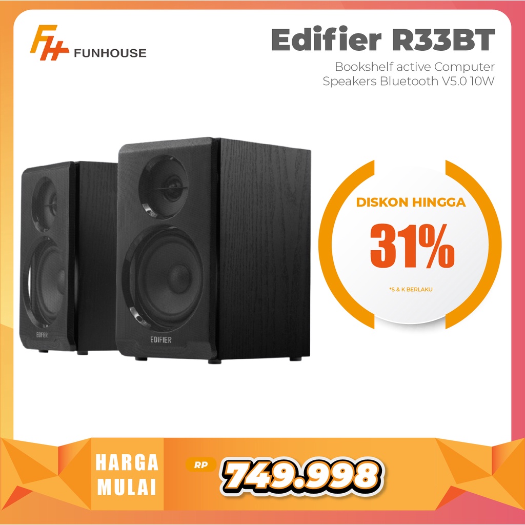 Jual Edifier R33BT bookshelf active Computer Speakers Bluetooth V5.0 ...