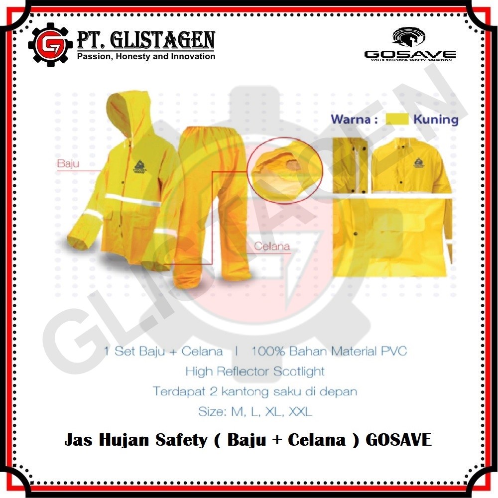 Jual GOSAVE SAMUDRA Jas Hujan Baju Celana Safety Kuning Raincoat ...
