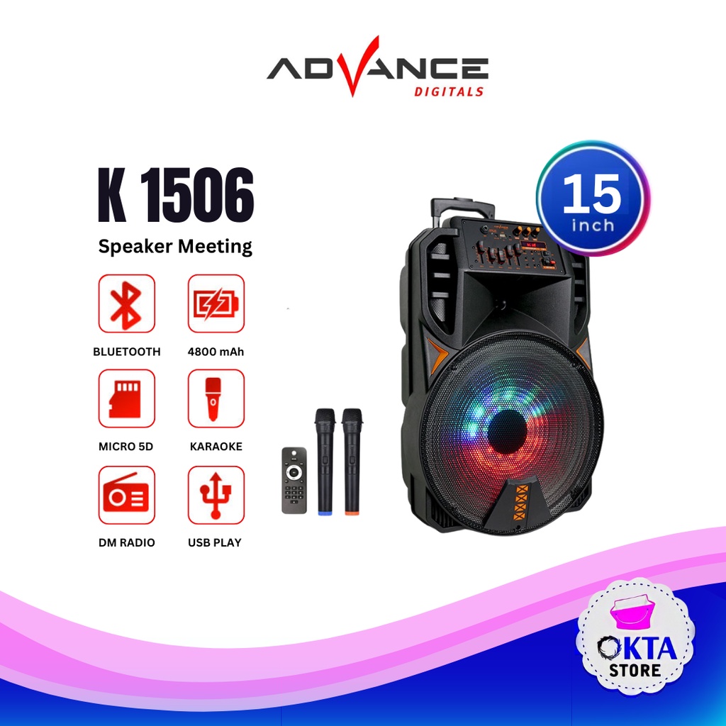 Jual Advance Speaker Meeting Bluetooth K1506 15" | Shopee Indonesia