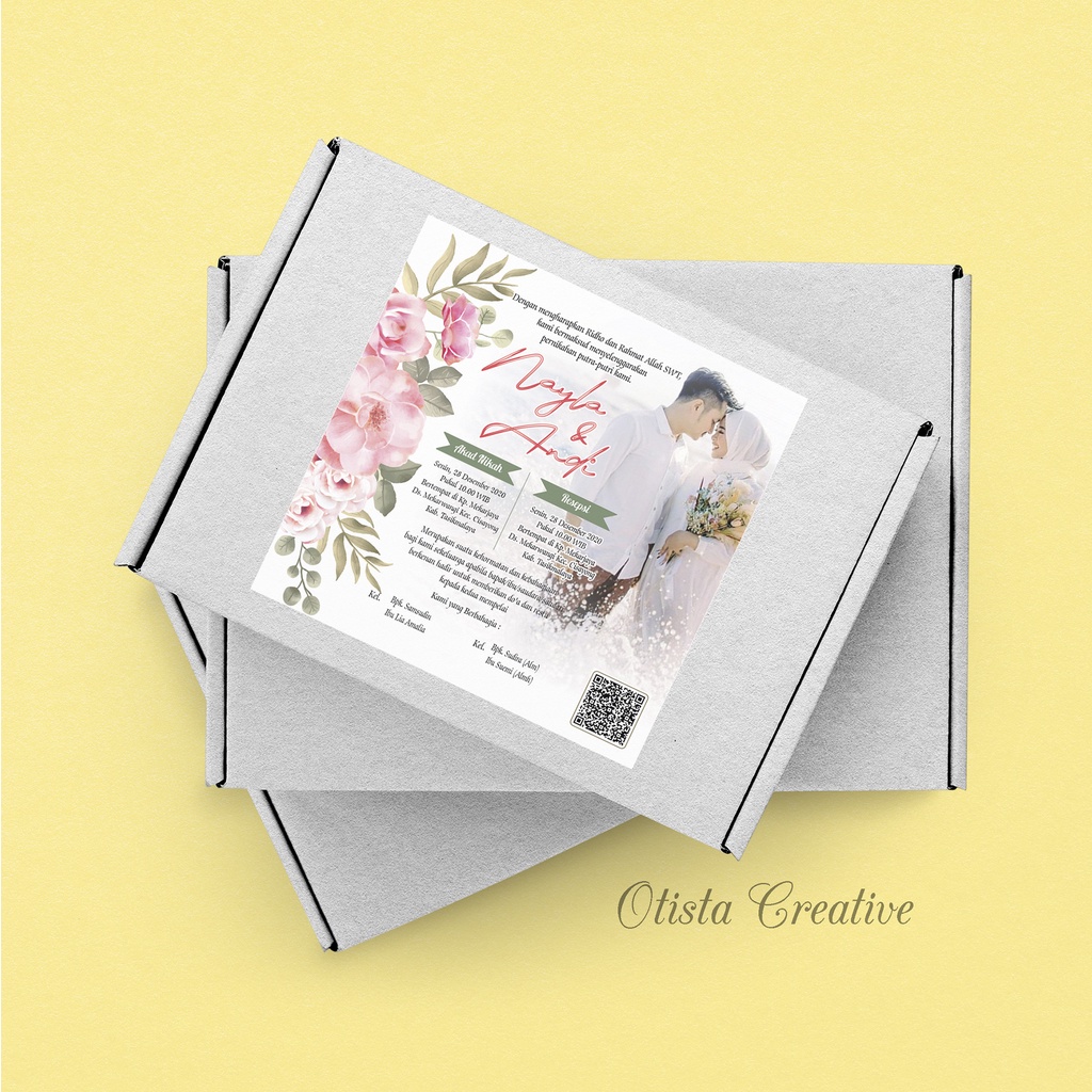 Jual Stiker Undangan Besek/ Undangan Punjungan/ Undangan Kotak Nasi ...