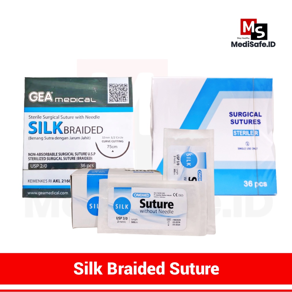 Jual SILK BRAIDED SURGICAL SUTURE BENANG JAHIT MEDIS / PCS | Shopee ...