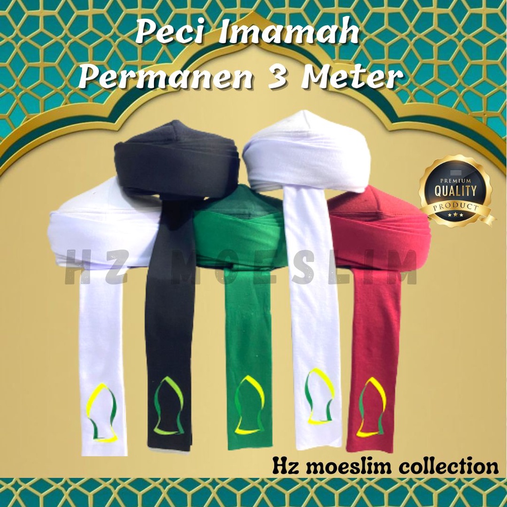 Jual Peci Imamah Permanen Buntut 4 Tingkat Instan Langsung Pakai ...