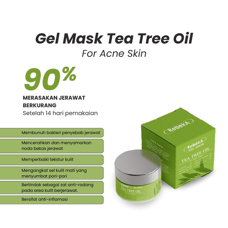 Jual GEL MASK TEA TREE OIL FOR ACNE SKIN | SLEEPING MASK | REBEKA ...