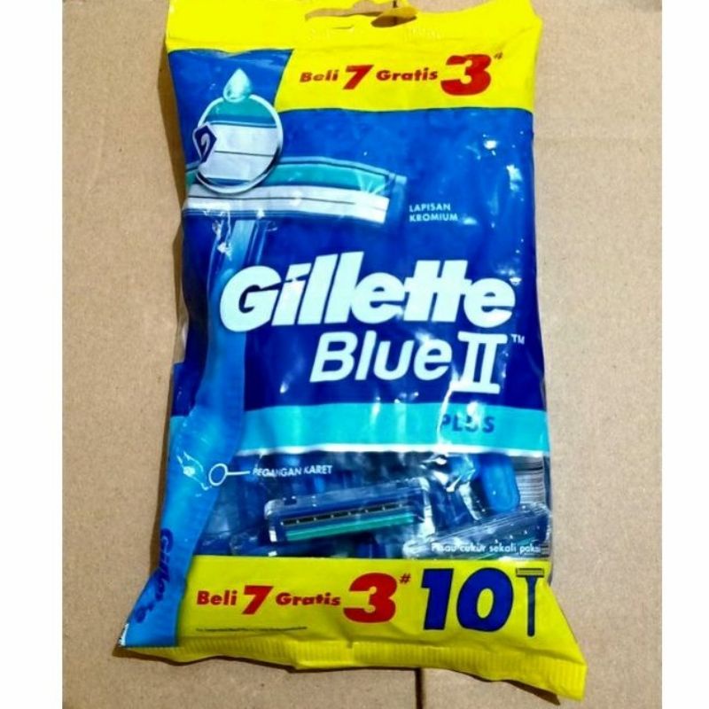 Jual Gillette Blue II Plus Isi 10 Pisau Cukur Pria | Shopee Indonesia