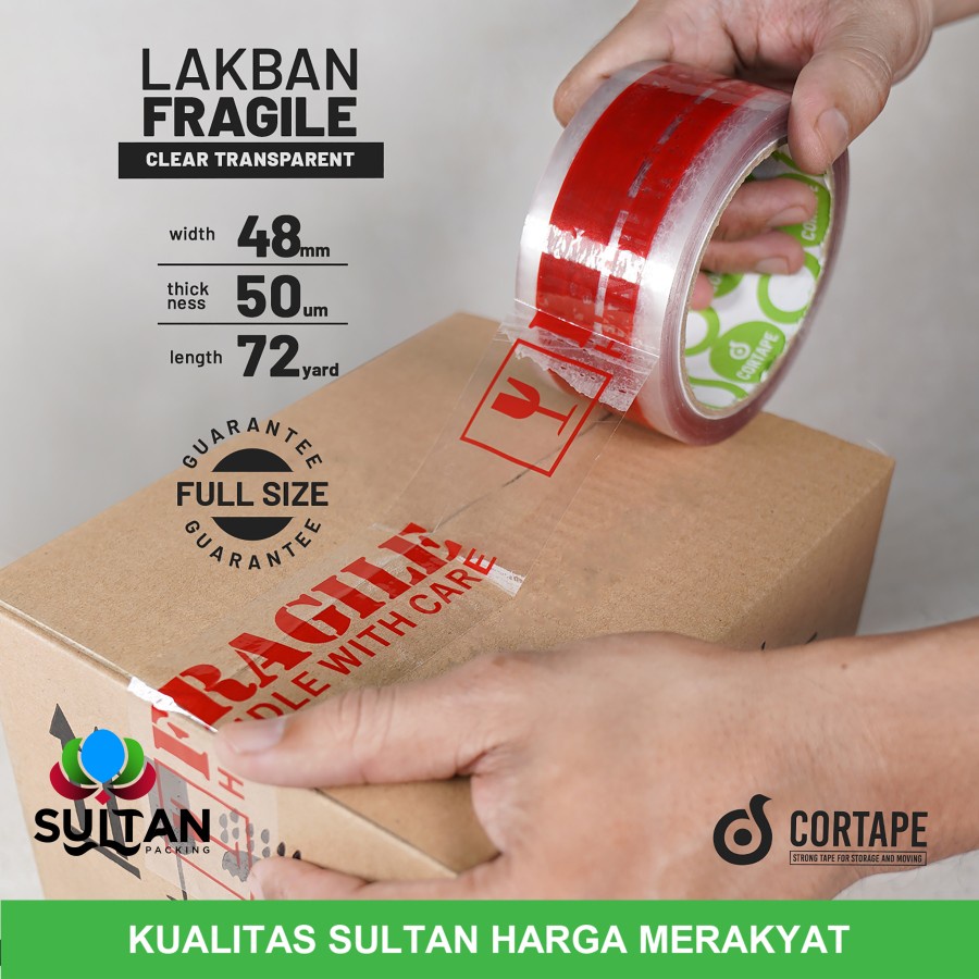 Jual Lakban Fragile Clear Transparant Bening 48mm x 72yard Satuan ...